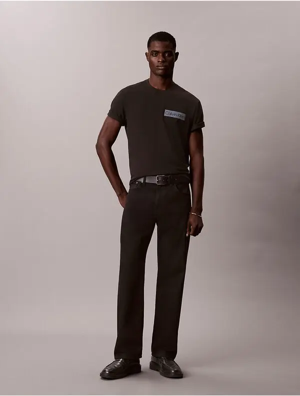 Calvin Klein Garment-washed Graphic Logo Tee - Black