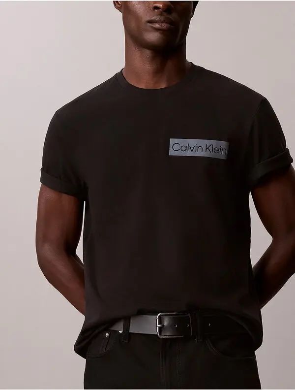 Calvin Klein Garment-washed Graphic Logo Tee - Black
