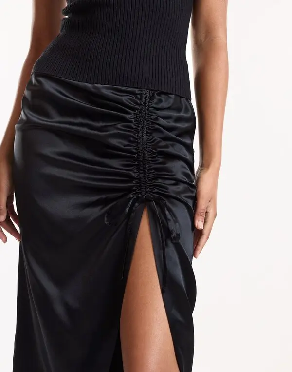 Cynthia Rowley Siren Ruched Skirt - Black