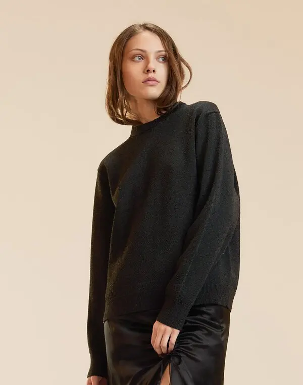 Cynthia Rowley Metallic Knit Crewneck