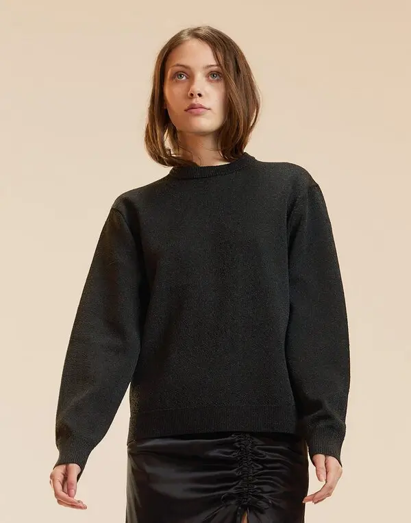 Cynthia Rowley Metallic Knit Crewneck