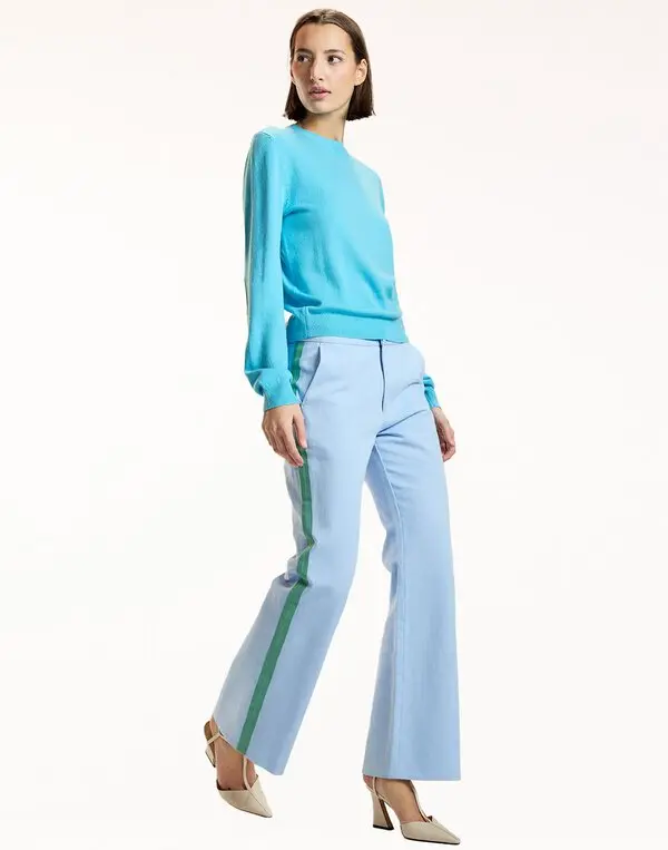 Cynthia Rowley Riley Side Stripe Cropped Flare - Light Blue