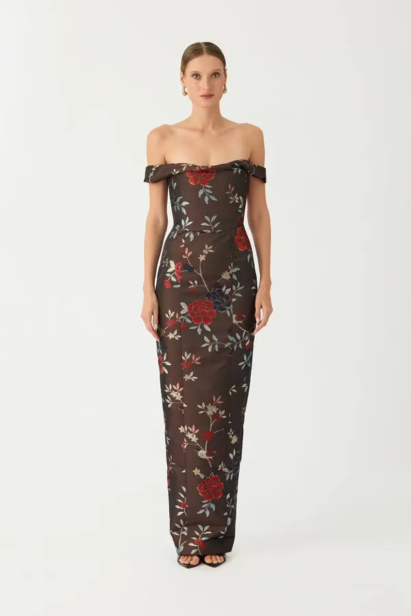 SAU LEE Joanna Jacquard Gown