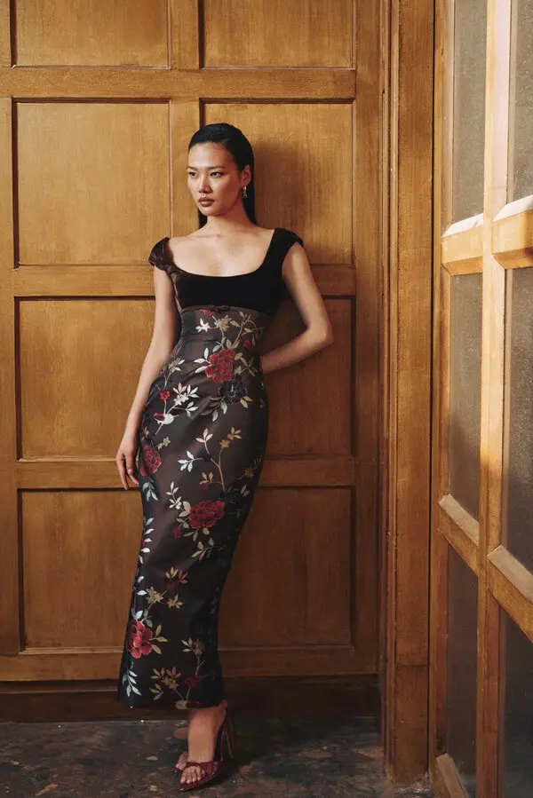 SAU LEE Tove Jacquard Dress
