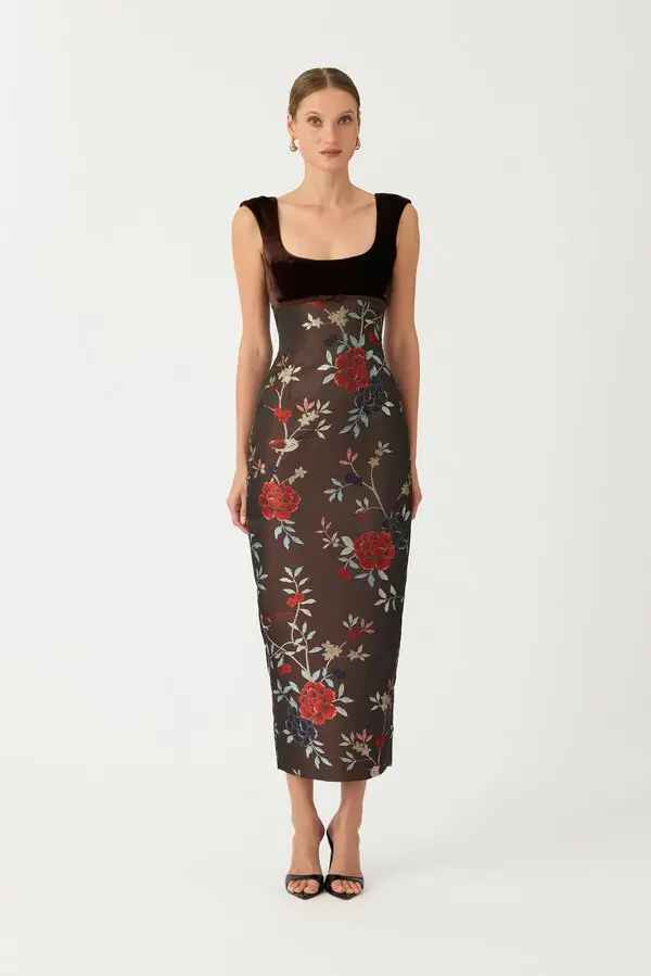 SAU LEE Tove Jacquard Dress