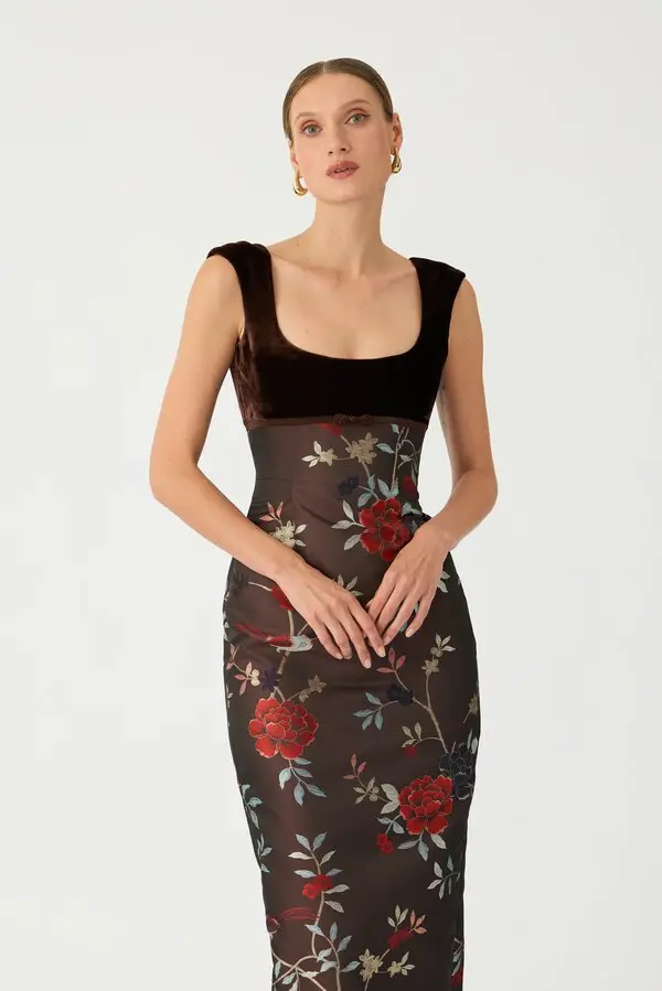 SAU LEE Tove Jacquard Dress