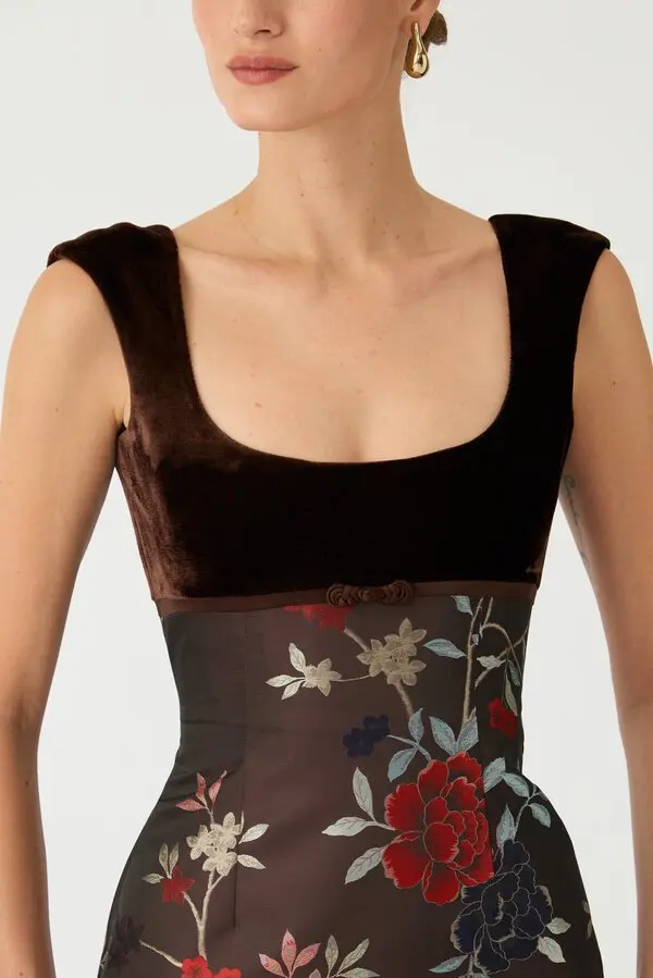 SAU LEE Tove Jacquard Dress