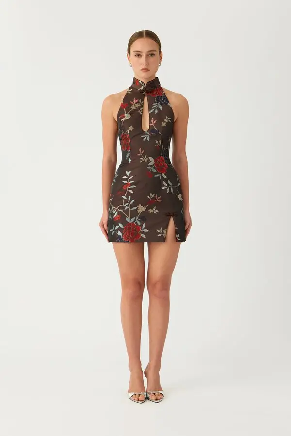 SAU LEE Eva Jacquard Mini Dress