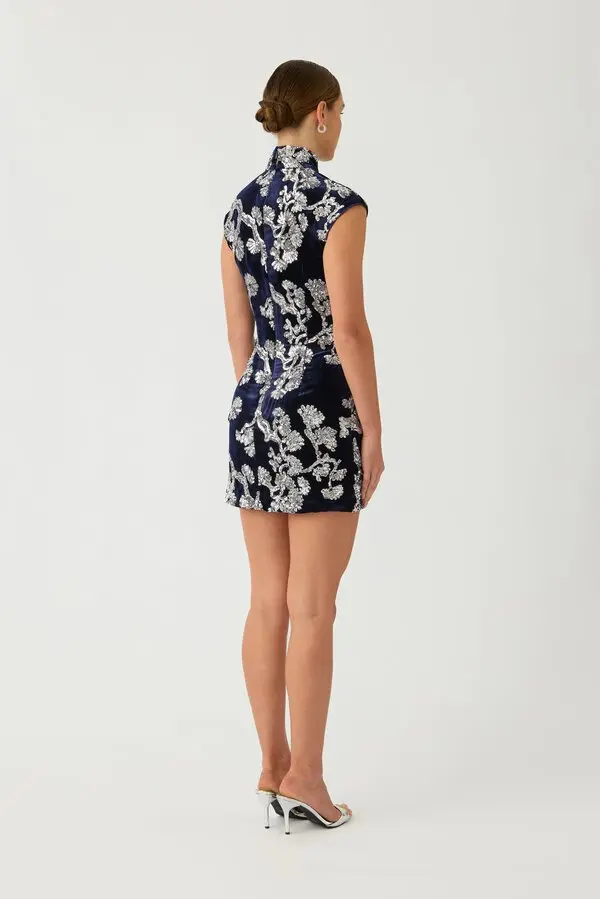 SAU LEE Devon Velvet Mini Dress
