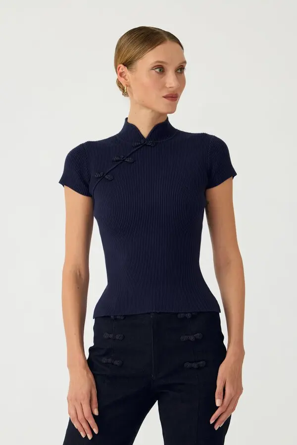SAU LEE Evan Knit Top