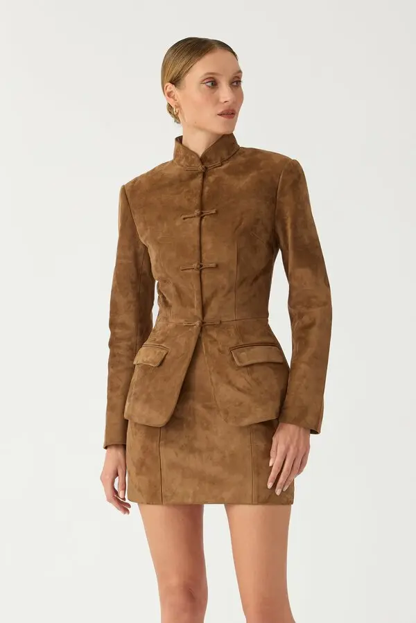 SAU LEE Tilda Suede Skirt