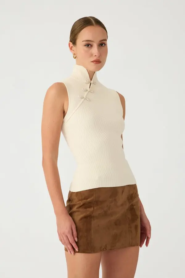 SAU LEE Tilda Suede Skirt