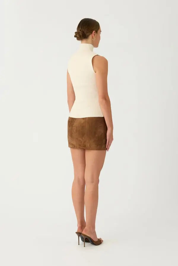 SAU LEE Tilda Suede Skirt