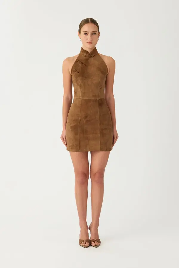 SAU LEE Tilda Suede Dress