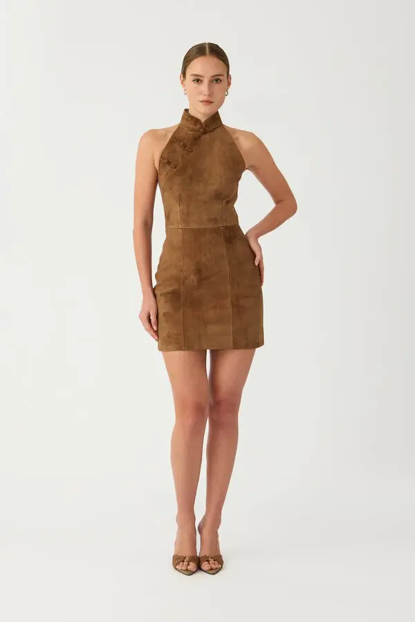 SAU LEE Tilda Suede Dress