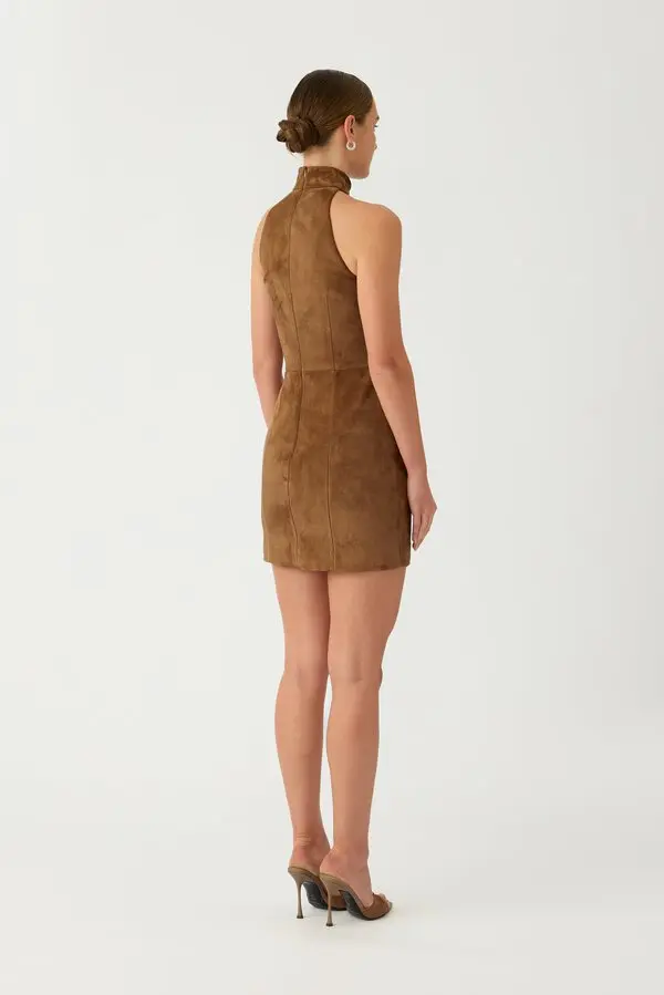 SAU LEE Tilda Suede Dress