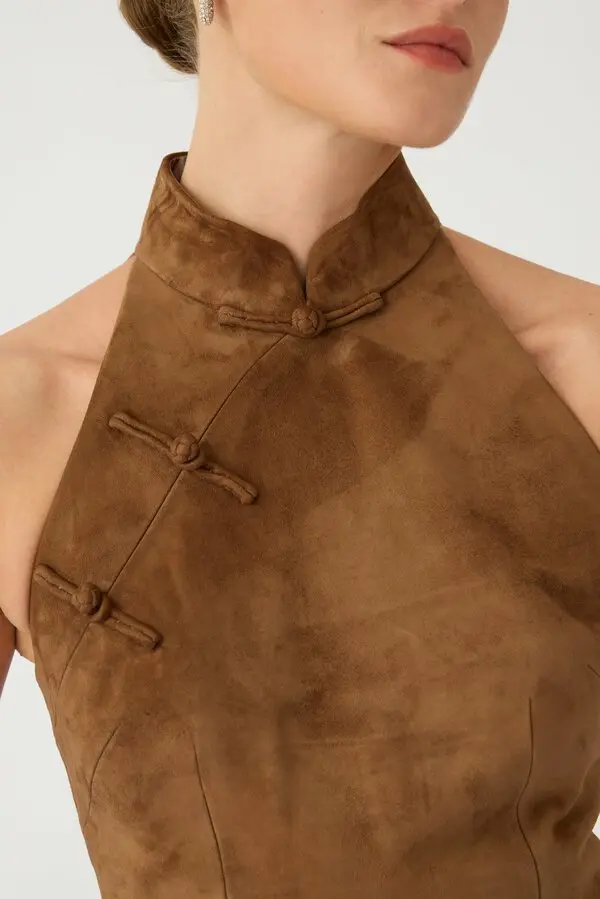 SAU LEE Tilda Suede Dress