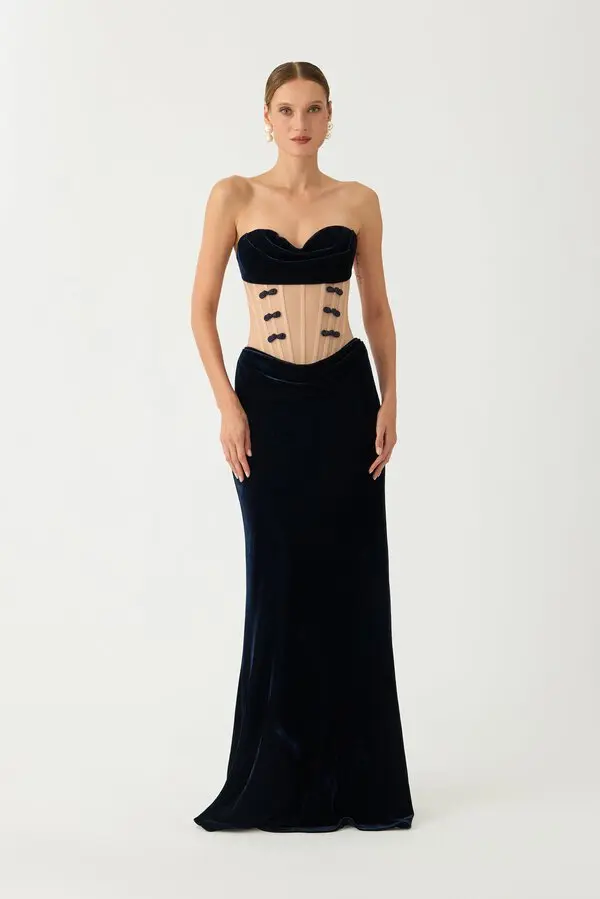 SAU LEE Manon Velvet Gown