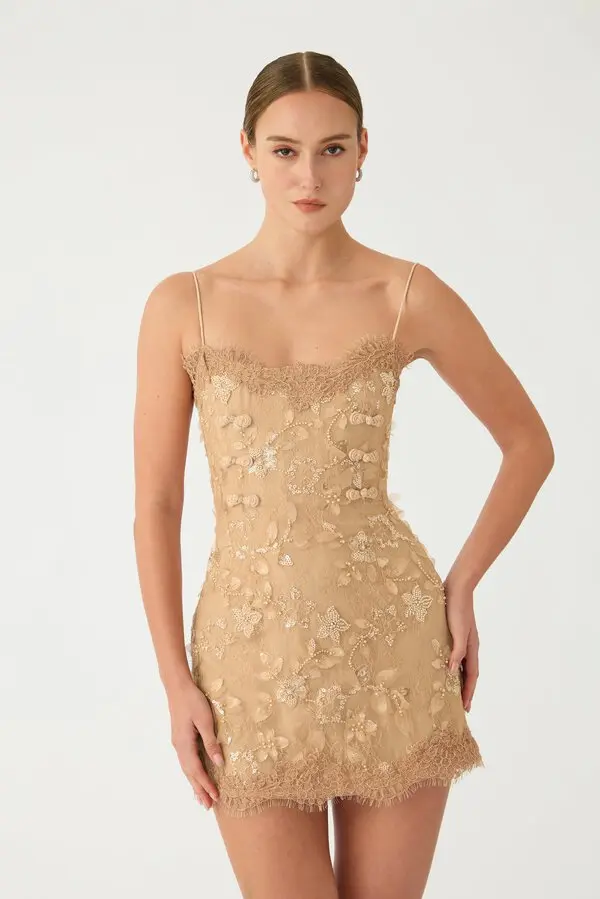 SAU LEE Romy Lace Mini Dress