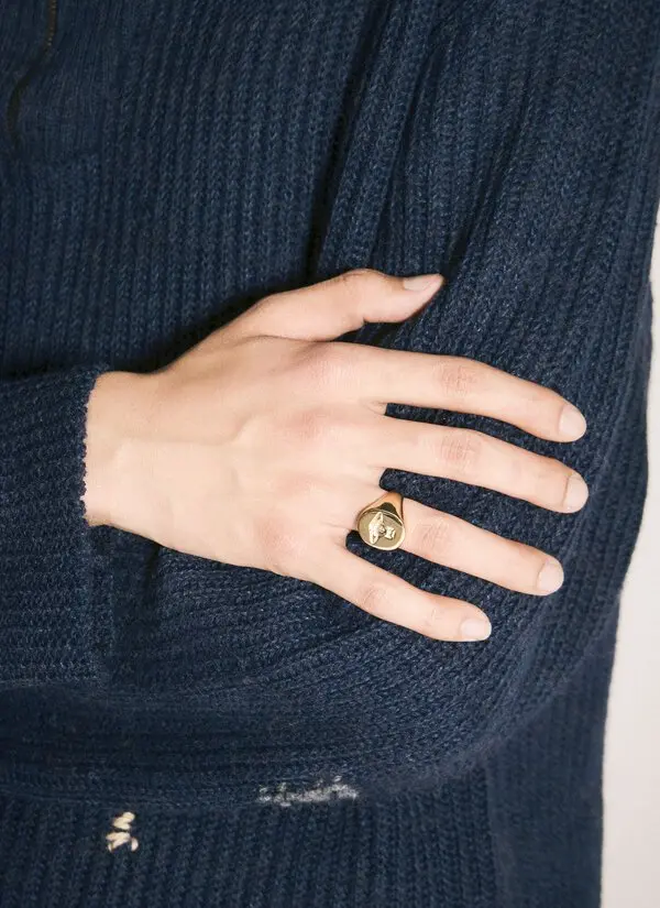 VIVIENNE WESTWOOD Gold Tone Orb Debossed Seal Ring
