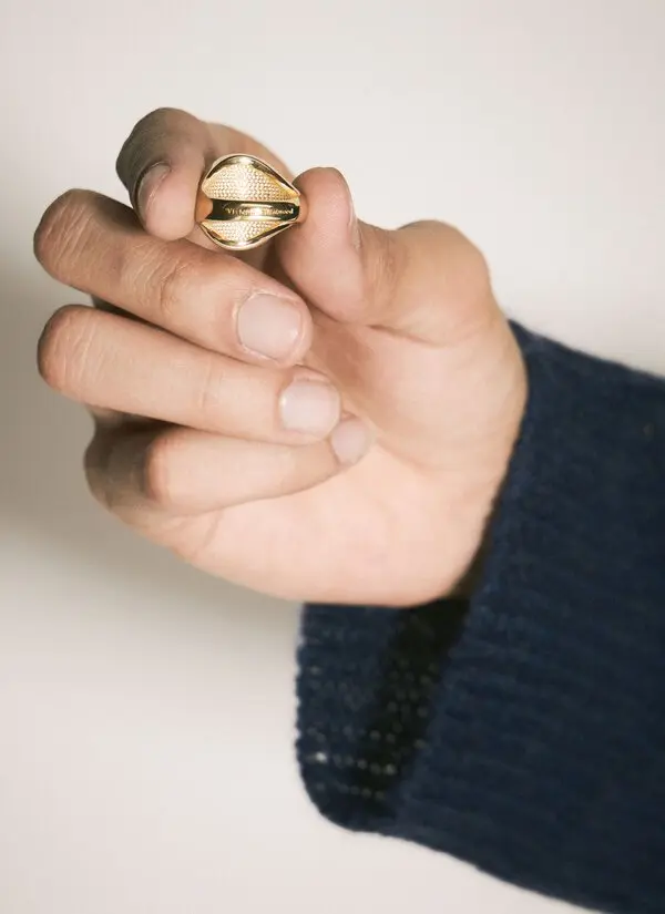 VIVIENNE WESTWOOD Gold Tone Orb Debossed Seal Ring