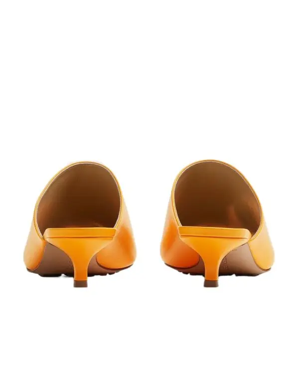 Bottega Veneta Open-toe Leather Mules - Orange