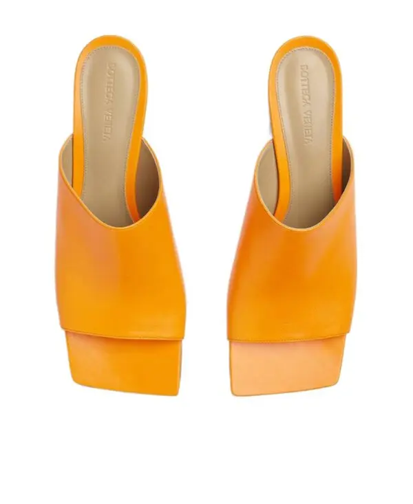 Bottega Veneta Open-toe Leather Mules - Orange