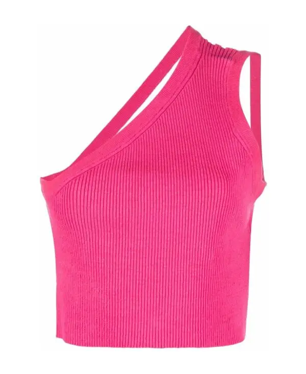 Jacquemus Asymmetric Knitted Cropped Top