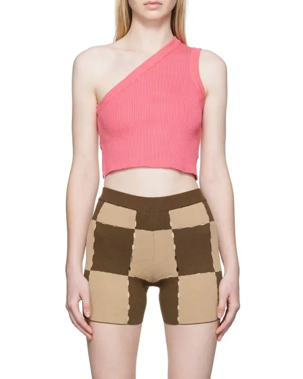 Jacquemus Asymmetric Knitted Cropped Top