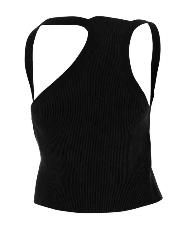 Jacquemus Asymmetric Knitted Crop Top