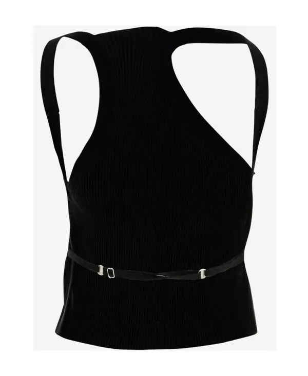 Jacquemus Asymmetric Knitted Crop Top