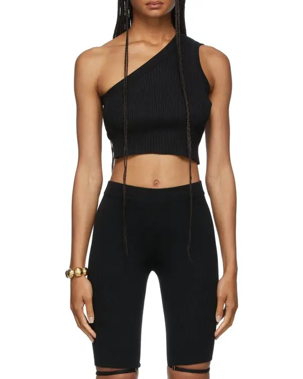 Jacquemus Asymmetric Knitted Crop Top