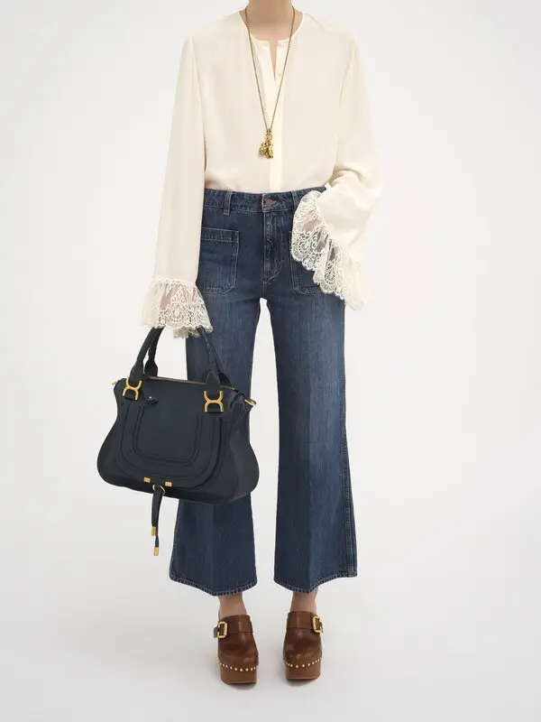 Chloé Logo Shoulder Bag - Tapestry Blue