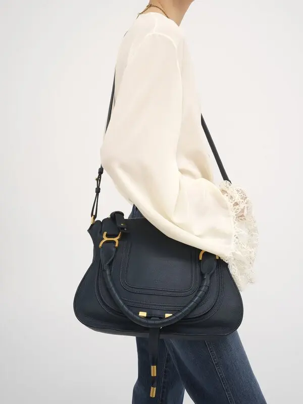 Chloé Logo Shoulder Bag - Tapestry Blue