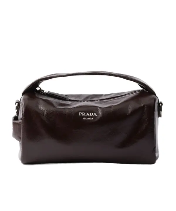 Prada Leather Shoulder Bag - Dark Brown
