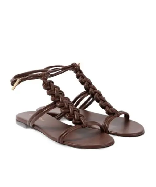 GIANVITO ROSSI Flat Open-toe Sandals With Braided T-strap