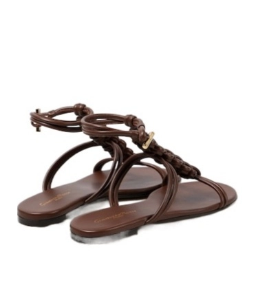 GIANVITO ROSSI Flat Open-toe Sandals With Braided T-strap