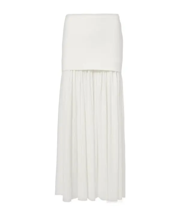 Proenza Schouler Paige Pleated Crêpe Chiffon Maxi Skirt - White