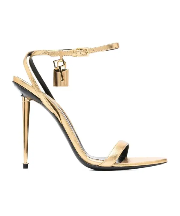 TOM FORD Laminated Padlock Pointy Sandals