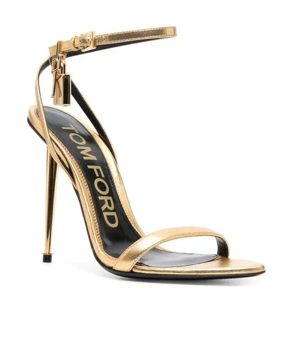 TOM FORD Laminated Padlock Pointy Sandals