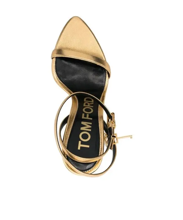 TOM FORD Laminated Padlock Pointy Sandals