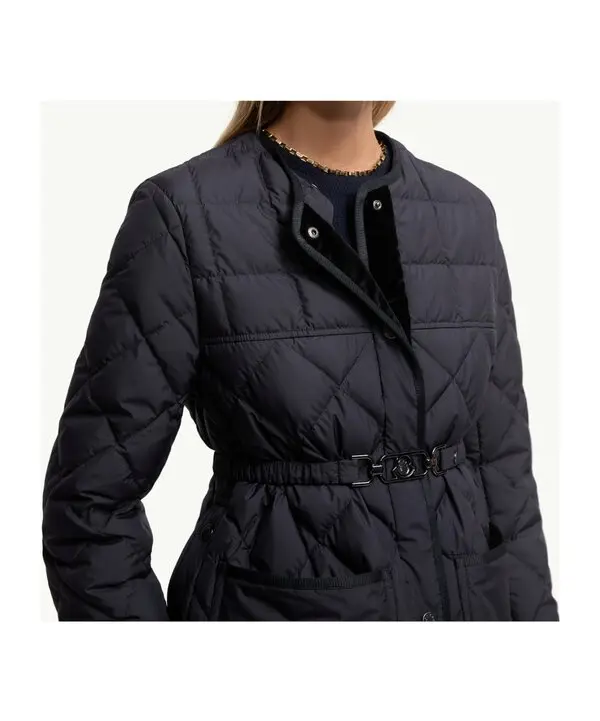 Moncler Cygne Short Down Jacket With Faux Fur Trim