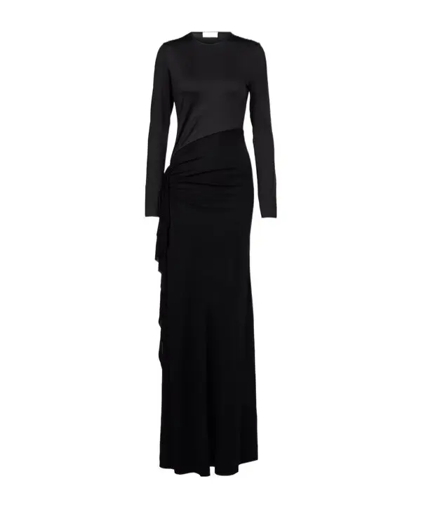 Victoria Beckham Gathered Jersey Gown - Black