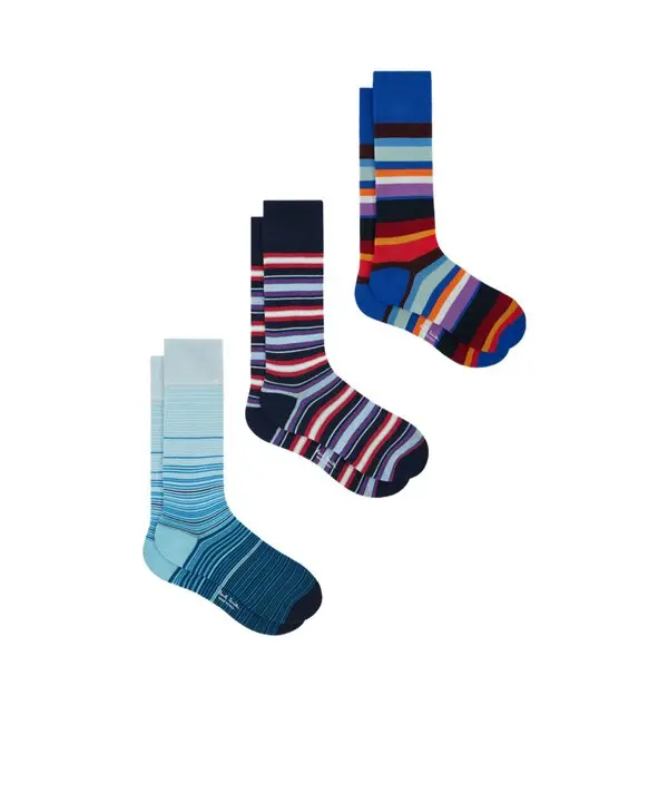 Paul Smith Striped Three Pack Of Socks