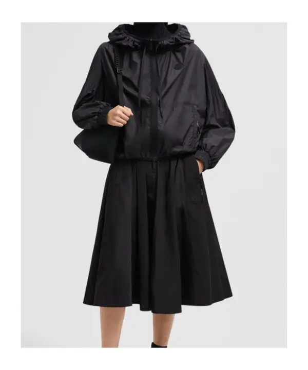 Moncler Auxonne Logo Patch Hooded Jacket - Black