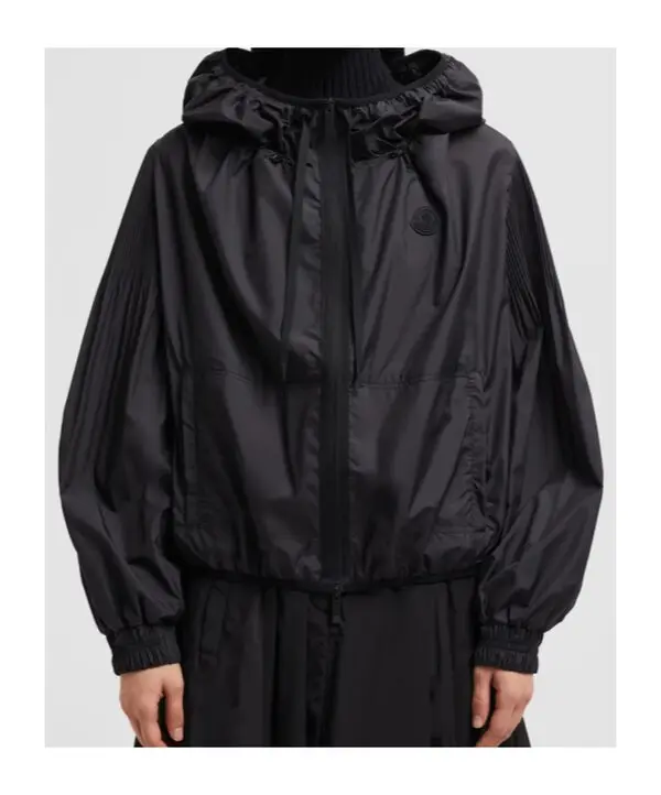 Moncler Auxonne Logo Patch Hooded Jacket - Black