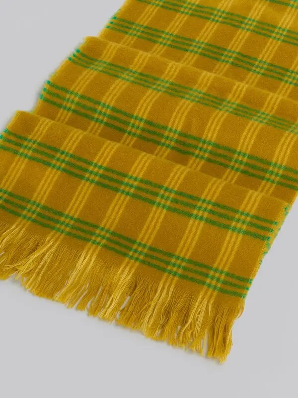 Marni Tartan Logo Patch Scarf