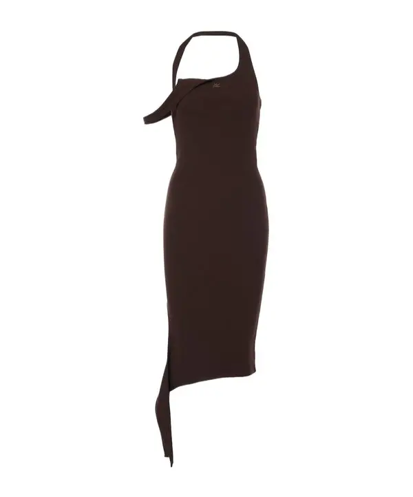 COURREGES Undressed Ribbed-knit Midi Dress