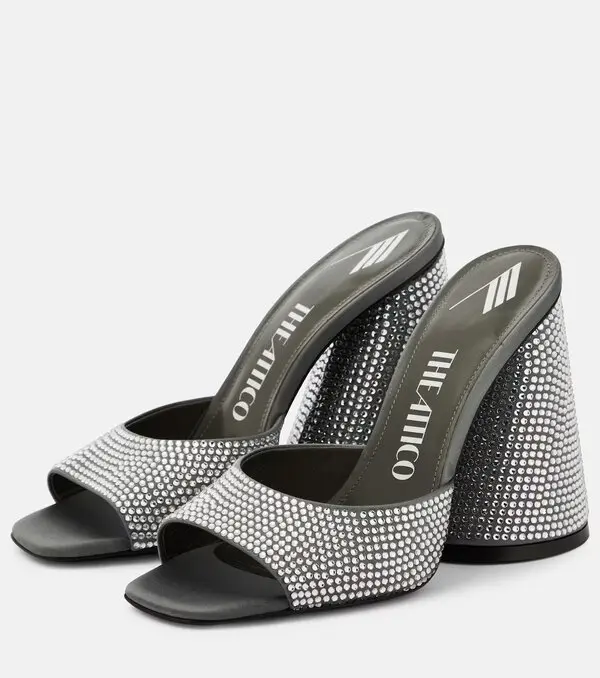 Attico Luz Crystal-embellished Leather High-heeled Sandals
