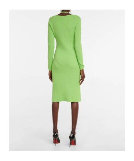 Blumarine Ribbed-knit Wool Halterneck Midi Dress